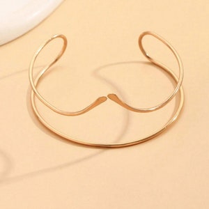 Minimalist Arm Cuff, Gold Arm Band, Gold Upper Arm Cuff Bracelet ...