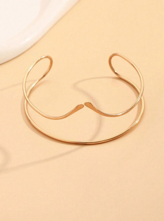 Minimalist Arm Cuff, Gold Arm Band, Gold Upper Arm Cuff Bracelet ...