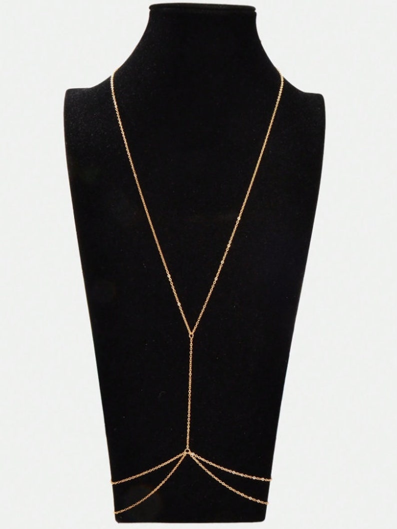 Gold Body Chain Necklace, Fashionable Zinc Alloy Body Jewelry - Etsy