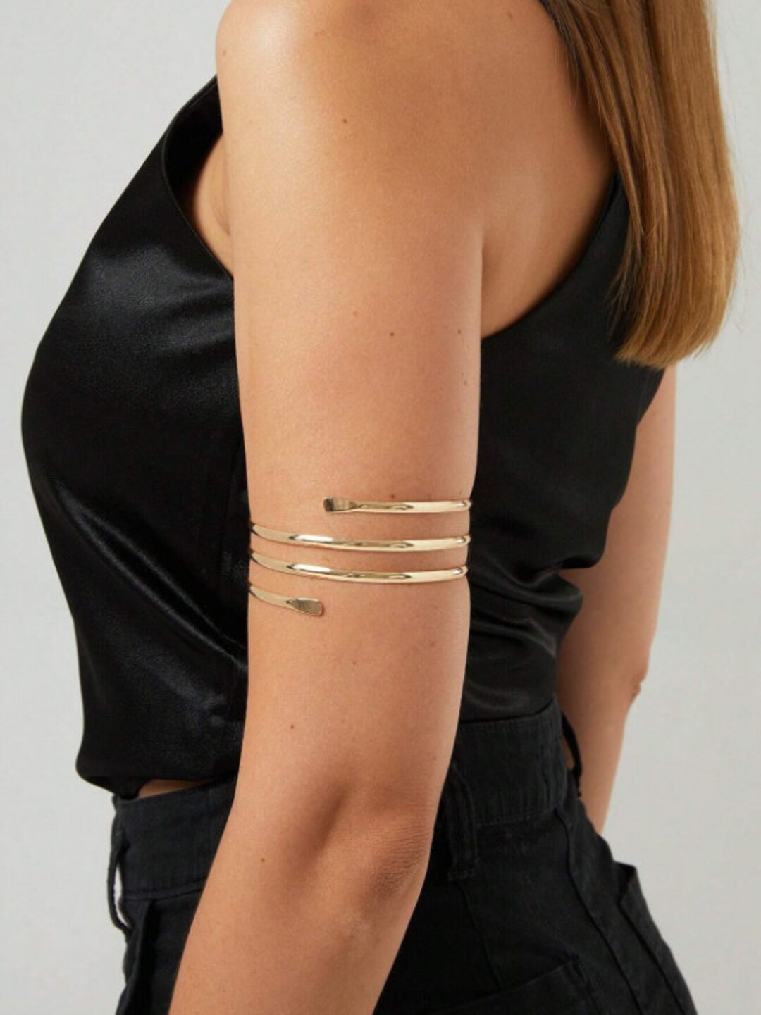 Minimalist Arm Cuff, Gold Arm Band, Gold Upper Arm Cuff Bracelet ...