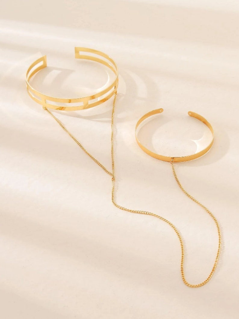 Minimalist Arm Cuff, Chain Decor Arm Cuff, Gold Arm Band, Gold Upper ...