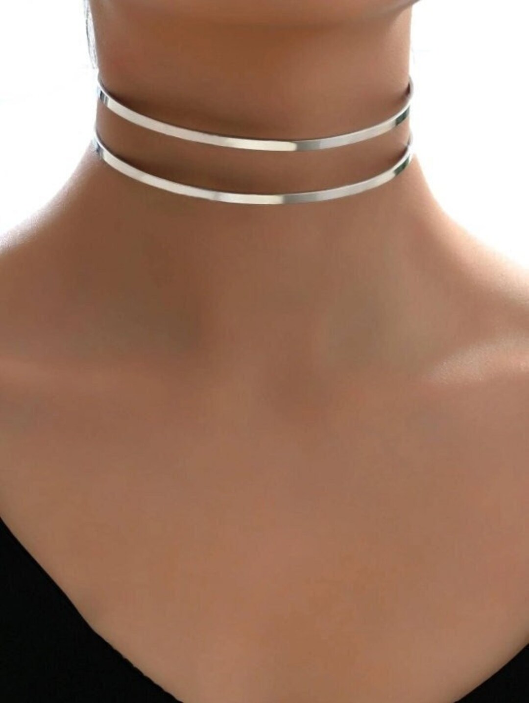 Minimalist Metal Cuff Choker: Gold or Silver Choker Necklace - Etsy