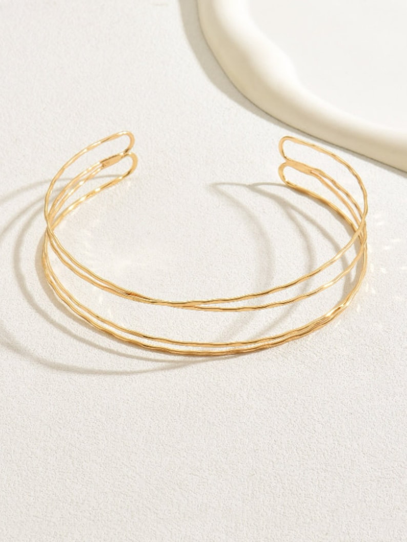Minimalist Gold Cuff Choker: Fashionable Iron Necklace - Etsy
