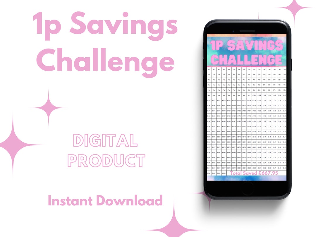 Penny Savings Challenge Printable Money Saving 1p Challenge A4 Cash ...