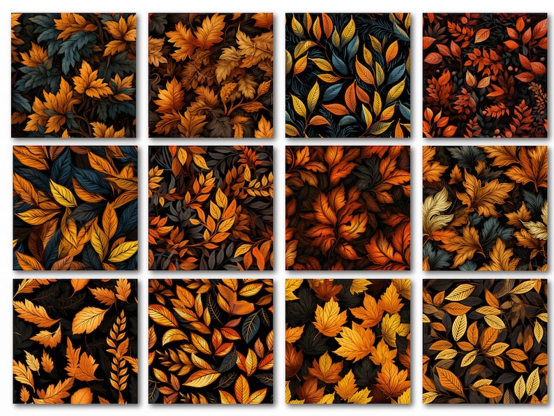 Breathtaking Collection of 50 Autumn Leaf Patterns Downloadable ...