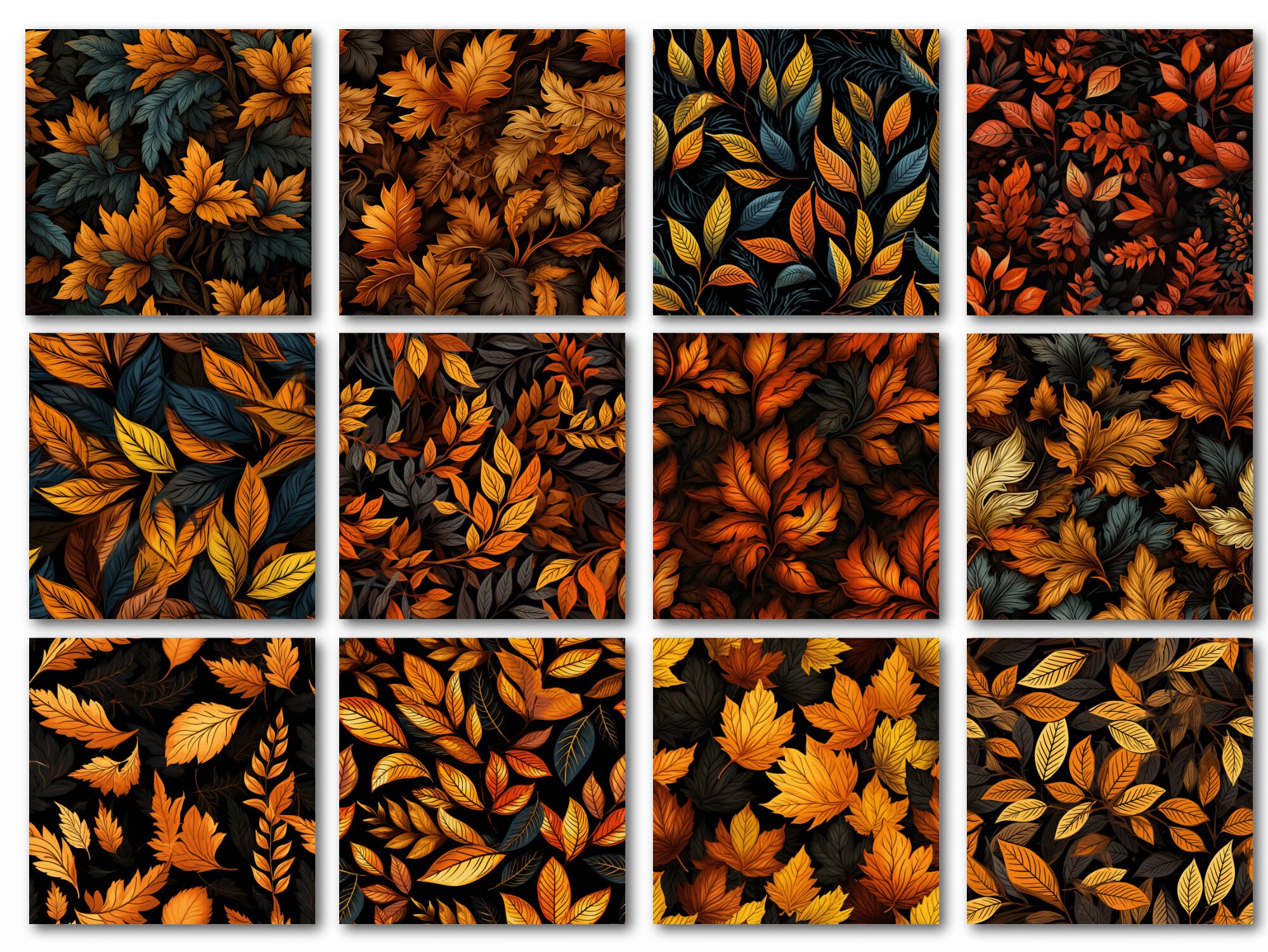 Breathtaking Collection of 50 Autumn Leaf Patterns Downloadable ...