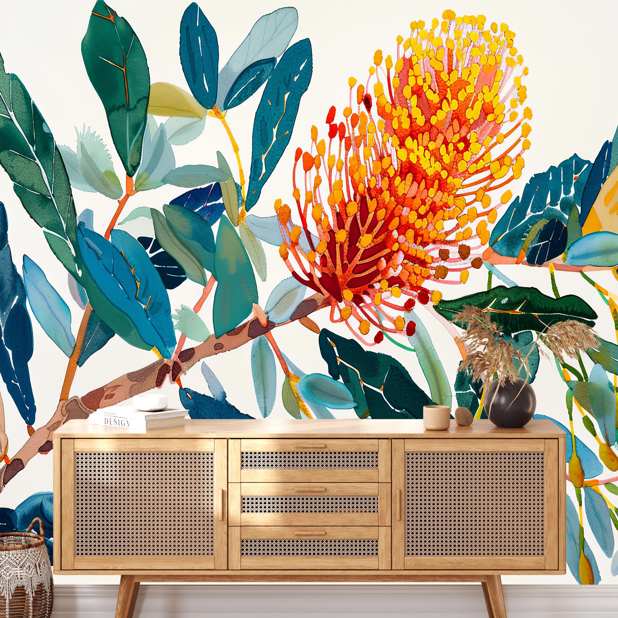 Wallpaper Feature Australian Banksia Symphony Printable, DIGITAL ...