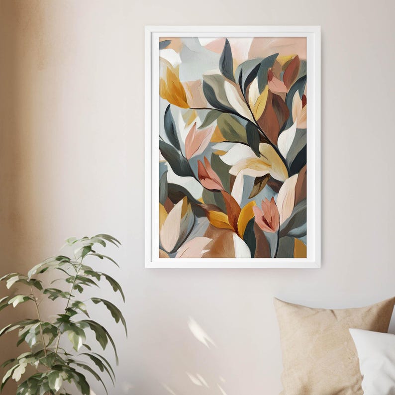 Earthy Native Harmony Floral Wall Art Painting DIGITAL DOWNLOAD, Native ...