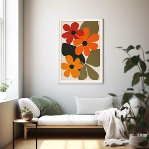 Retro 70s Floral Painting Print Autumn Groove Wall Art DIGITAL ART ...