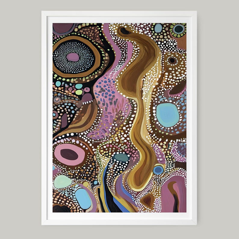 Aboriginal Inspired Bush Spirit Art Print, DIGITAL DOWNLOAD Modern ...