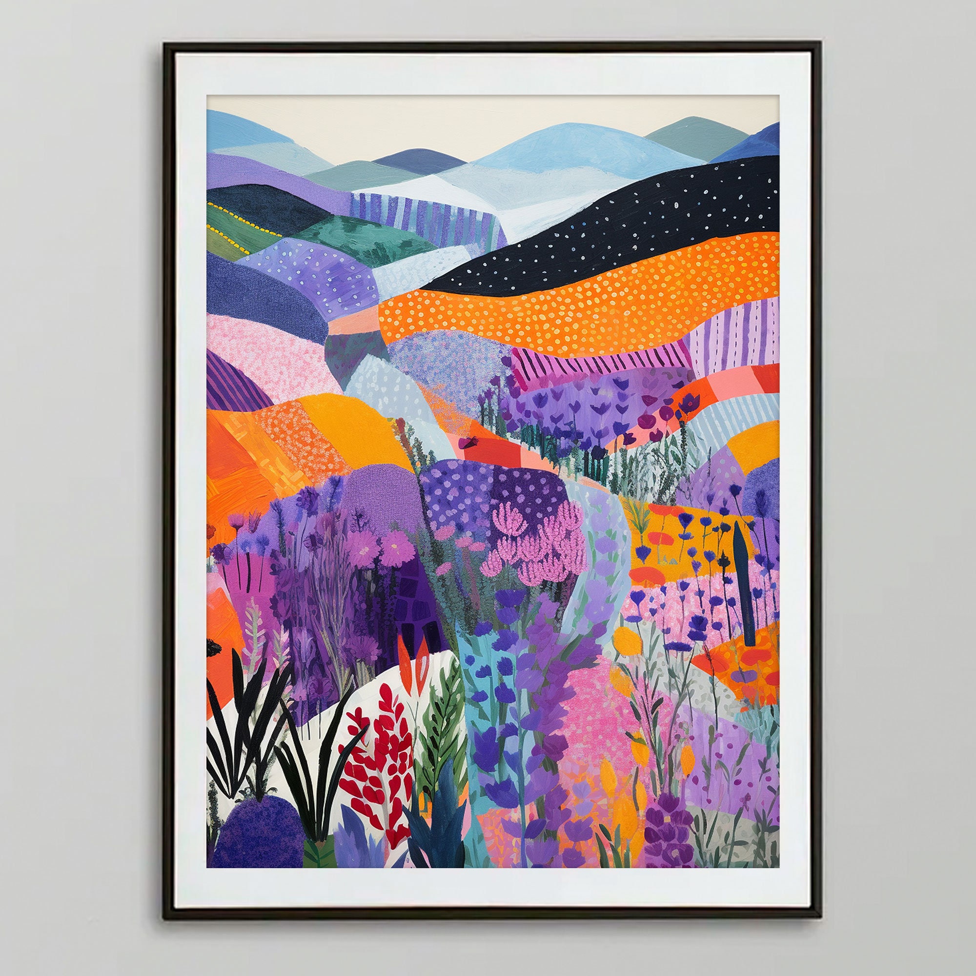 Lavender Dreamscape Digital Art Print, Lavender Wall Art, Flower Print ...