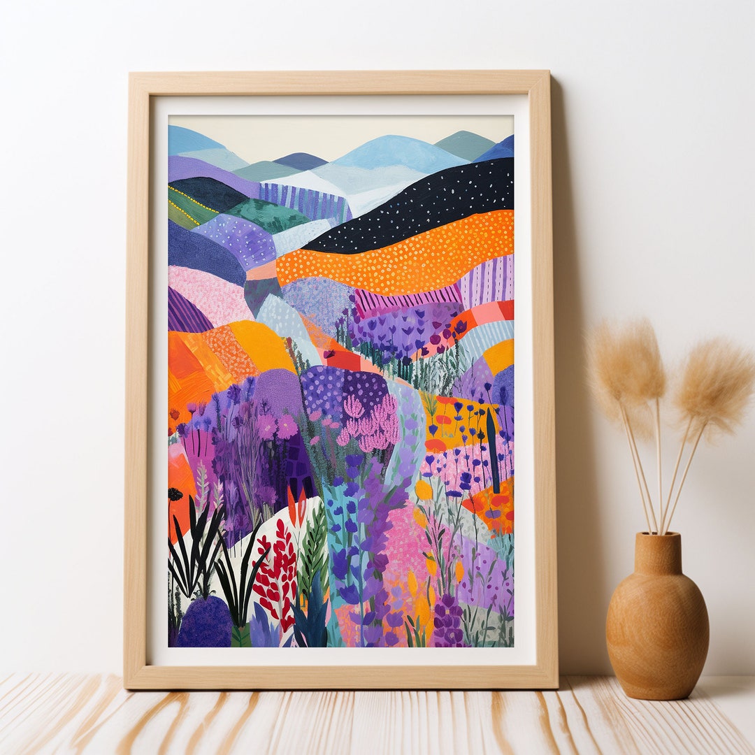 Lavender Dreamscape Digital Art Print, Lavender Wall Art, Flower Print ...