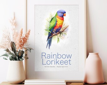 Rainbow Lorikeet Print Australian Bird Bird Print Kids Wall - Etsy ...