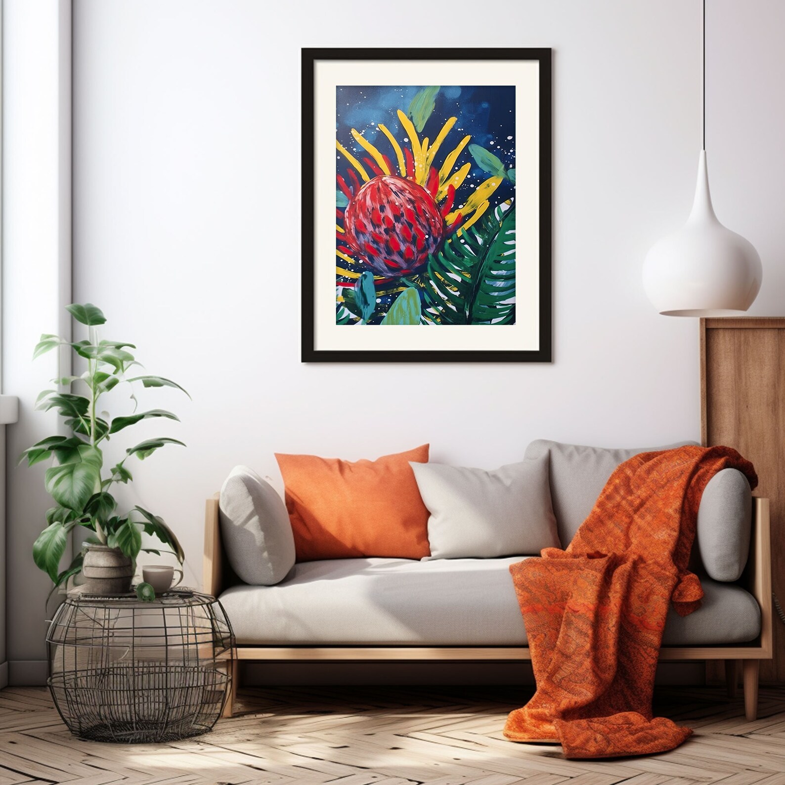 Australian Proteas Native Abstract, DIGITAL Art Print, Native Flowers ...