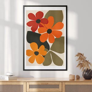 Retro 70s Floral Painting Print Autumn Groove Wall Art DIGITAL ART ...