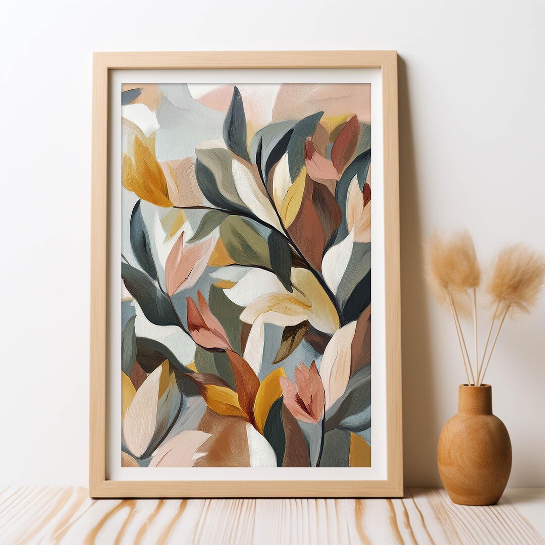 Earthy Native Harmony Floral Wall Art Painting DIGITAL DOWNLOAD, Native ...