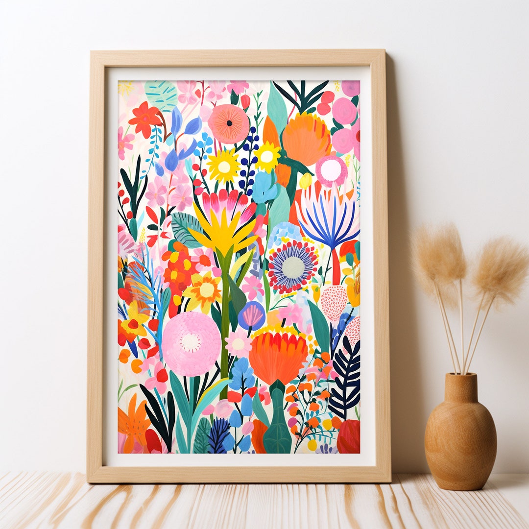 Floral Symphony Digital Art Print Abstract Floral Wall Art Abstract ...