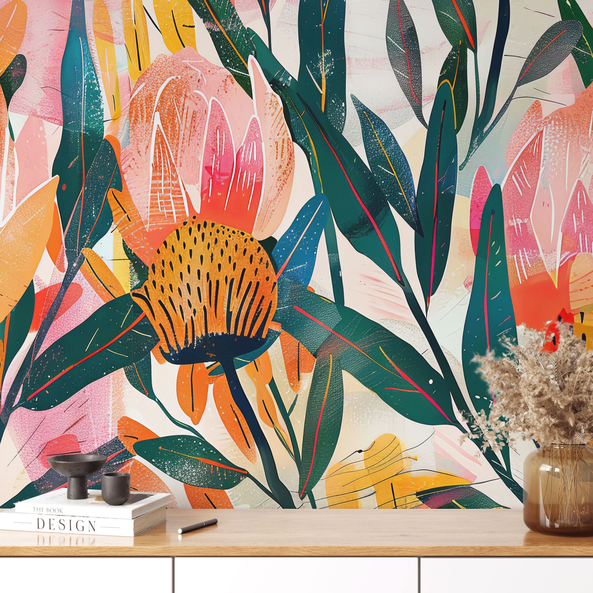 Australian Protea Wallpaper Printable DIGITAL DOWNLOAD, Australian Art ...