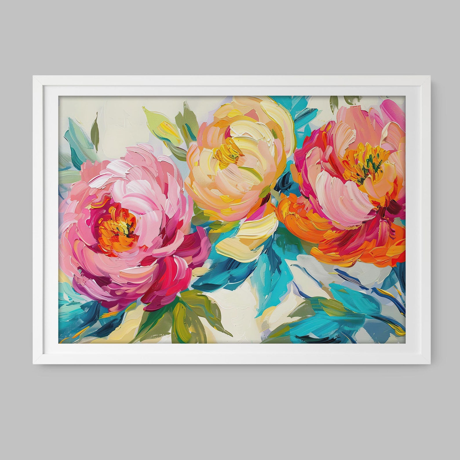 Peony Dance Abstract Flowers DIGITAL Art Print, Peony Flower Print ...