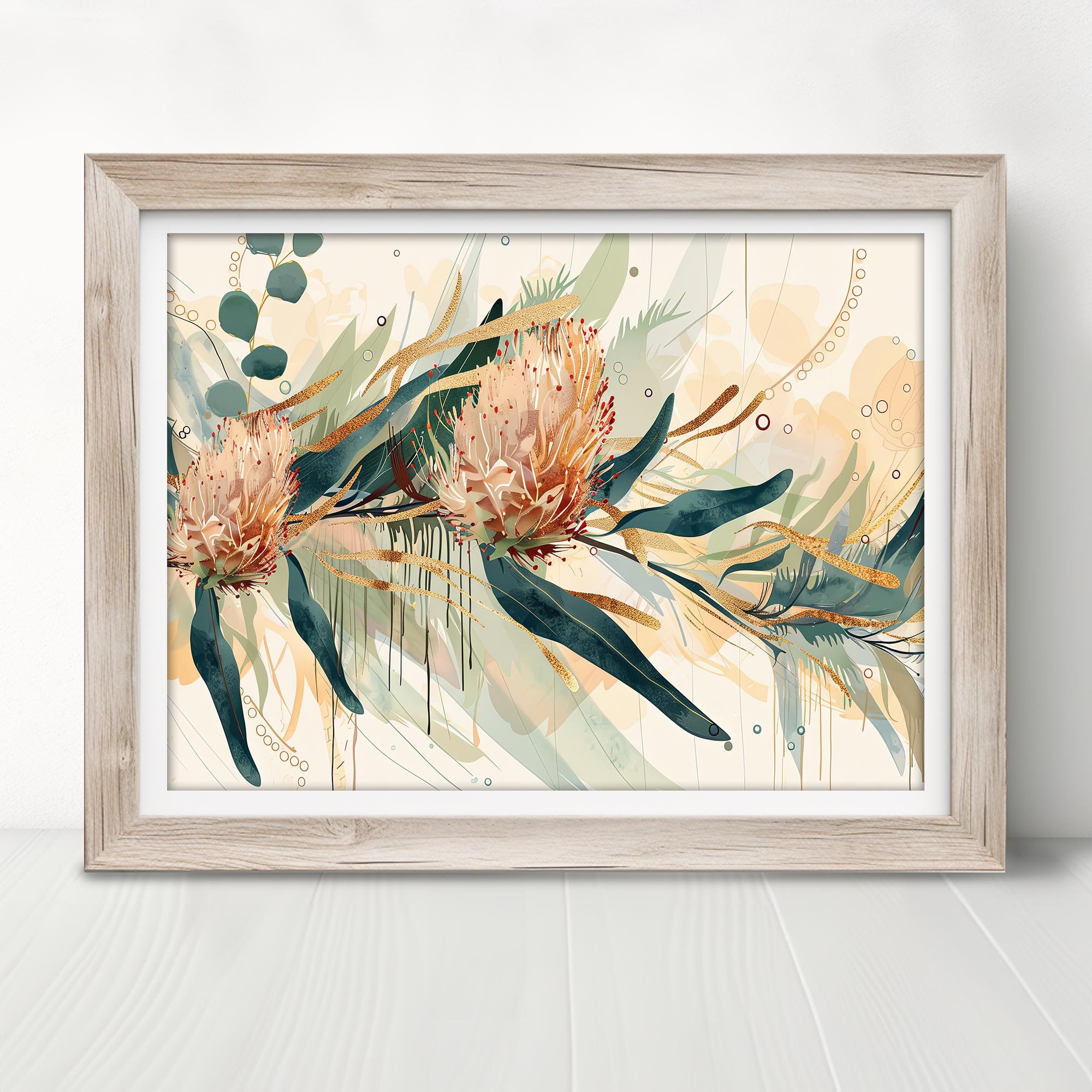 Australian Banksia Golden Symphony Abstract, DIGITAL Art Print, Peach ...