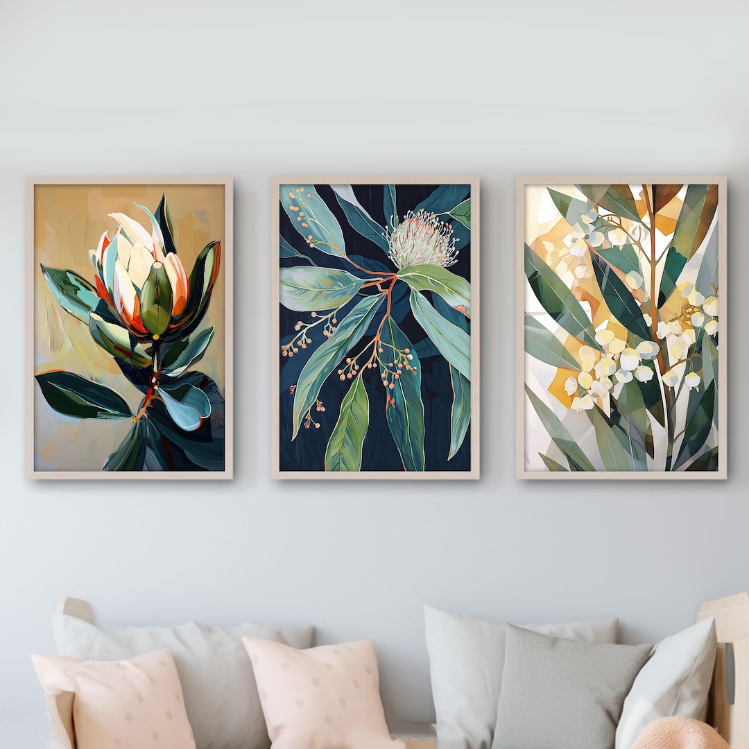 Australian Floral Abstract Essence Paintings Prints, DIGITAL DOWNLOAD ...
