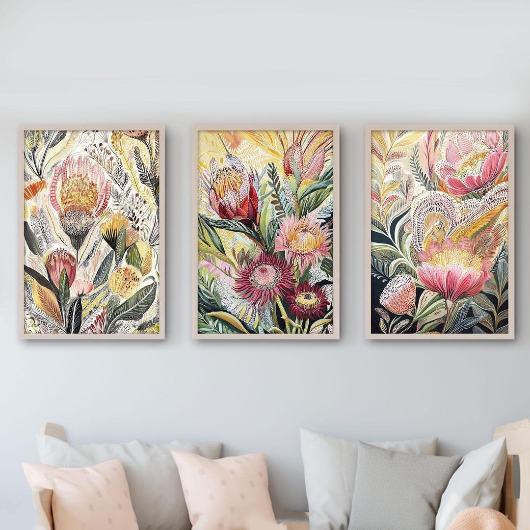 Australian Native Floral Harmony Paintings DIGITAL DOWNLOAD Set of 3 ...