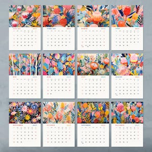 2025 Calendar Monthly Printable, Native Australian Botanical Flowers ...