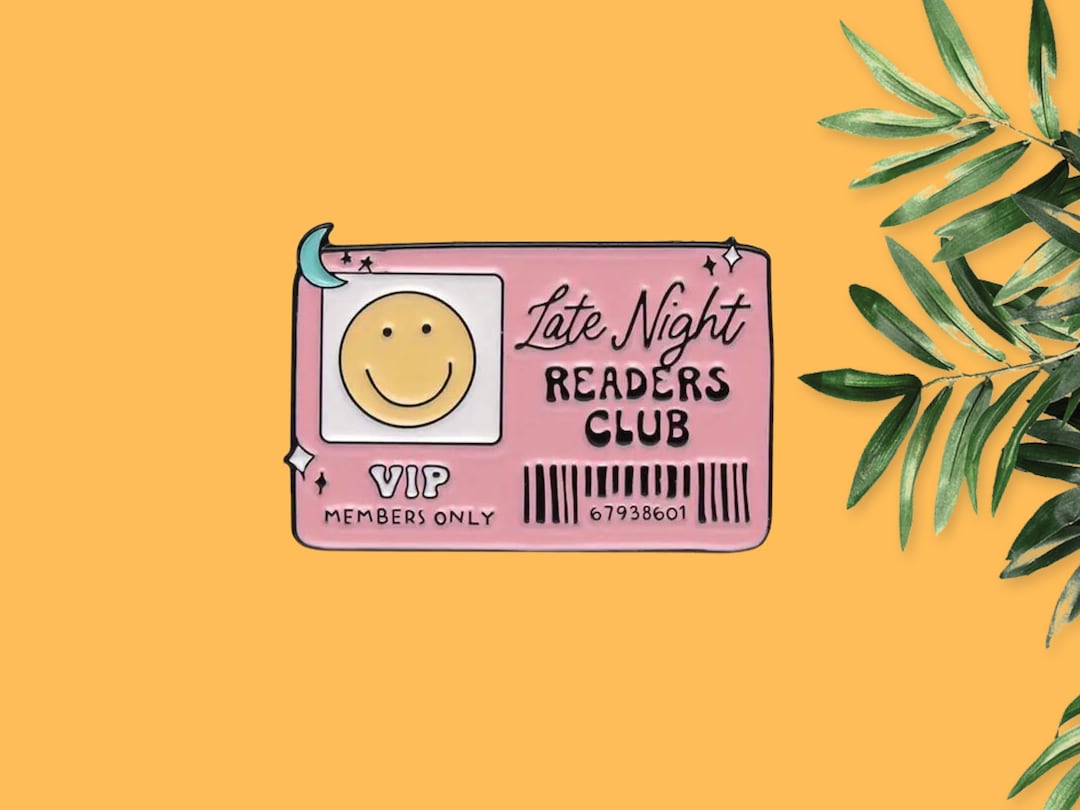 Late Night Readers Enamel Pin, Book Inspired Pin, Book Pin, Enamel Pin ...