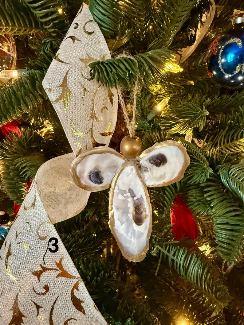 Handmade Oyster Shell Angel Christmas Ornaments - Etsy