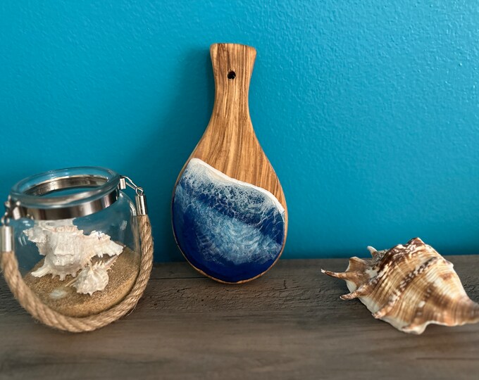 Ocean Resin Wood Spoon Rest - Etsy