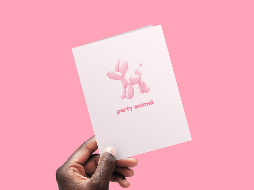 The Pink Party Animal Card - Etsy