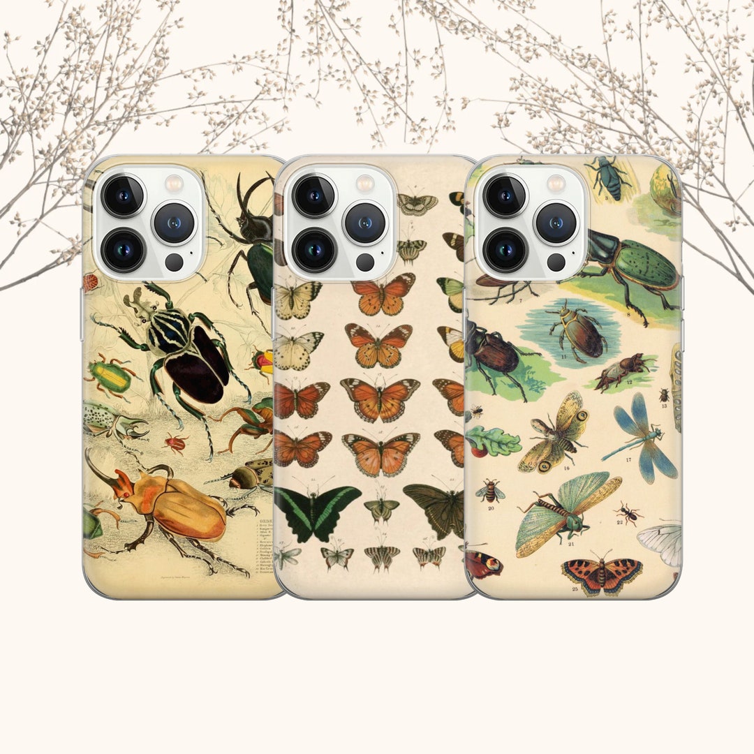 Bug Collection Phone Case Vintage Beetle Cover for iPhone 15 14 13 SE ...