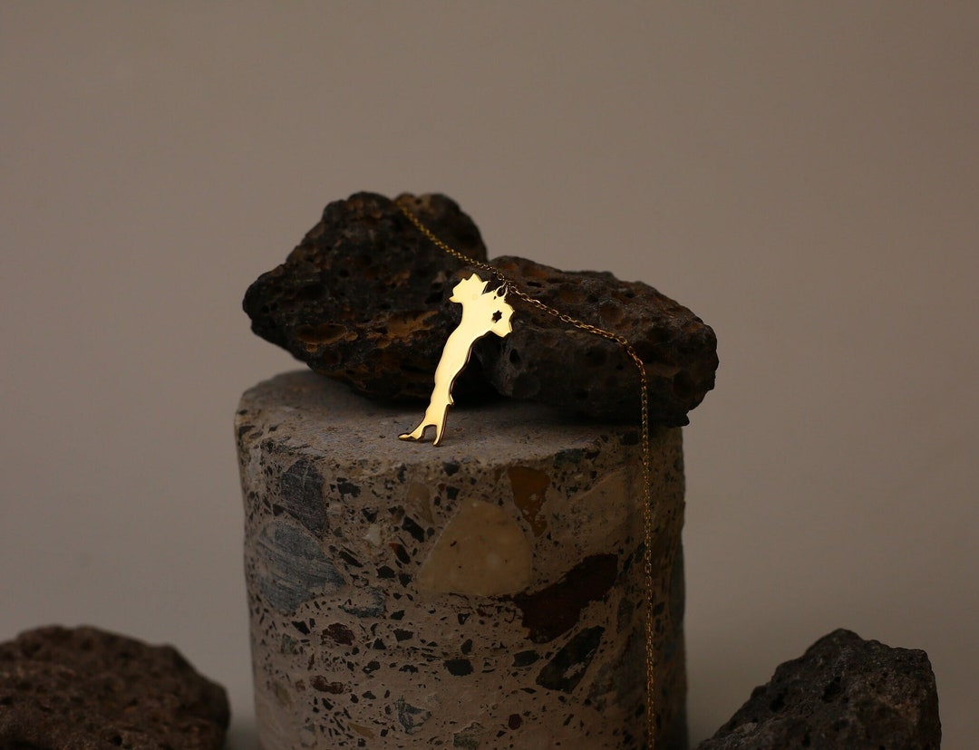 Italy Map Outline Necklace, Gold Italy Necklace Dainty Italy Necklace ...