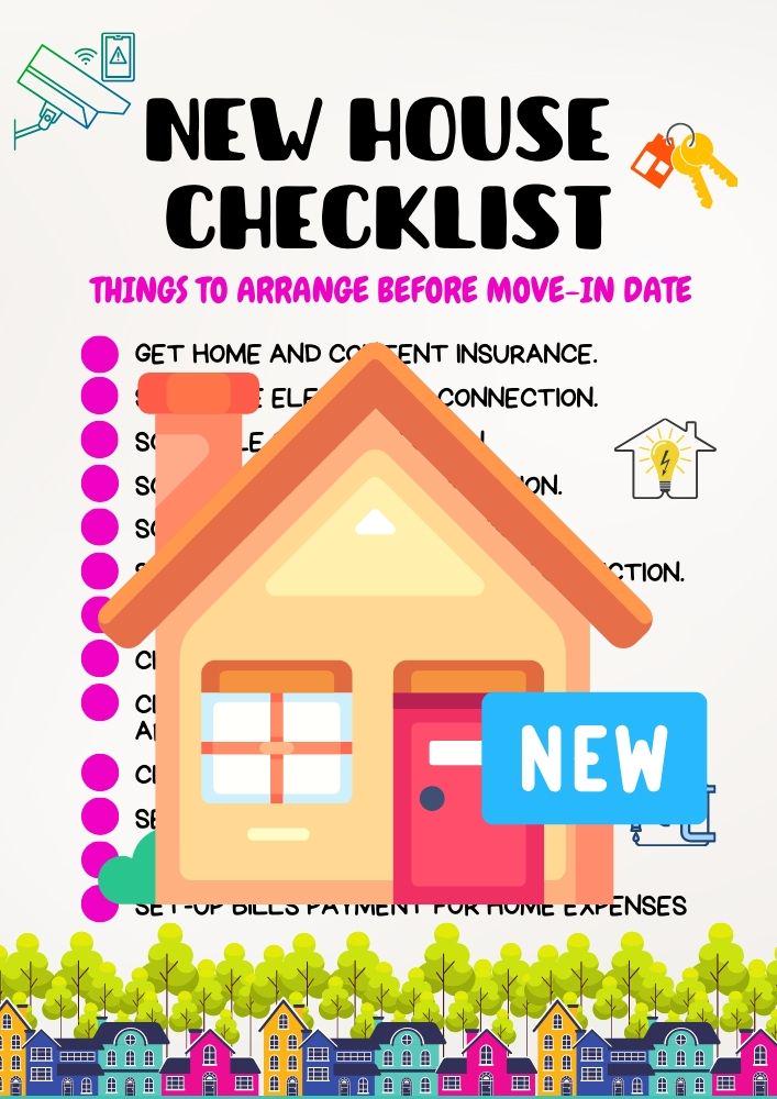 New House Checklist Digital Download Printable Checklist for Moving to ...