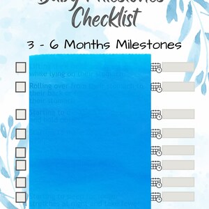 Baby Milestones and Development Checklist - Blue | Digital Download ...
