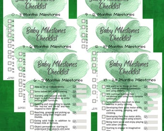 Baby Milestones and Development Checklist - Blue | Digital Download ...