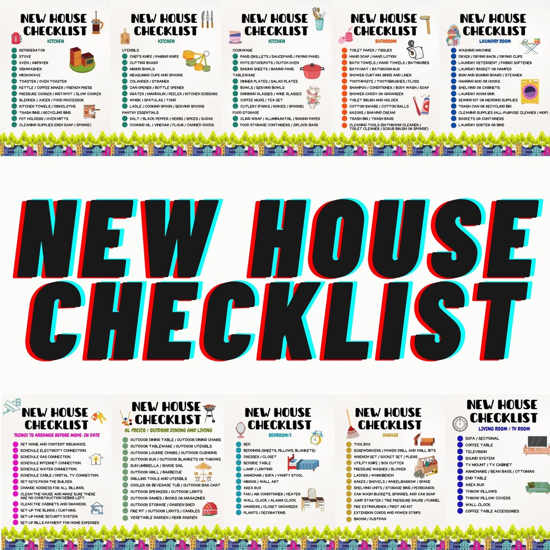 New House Checklist Digital Download Printable Checklist for Moving to ...