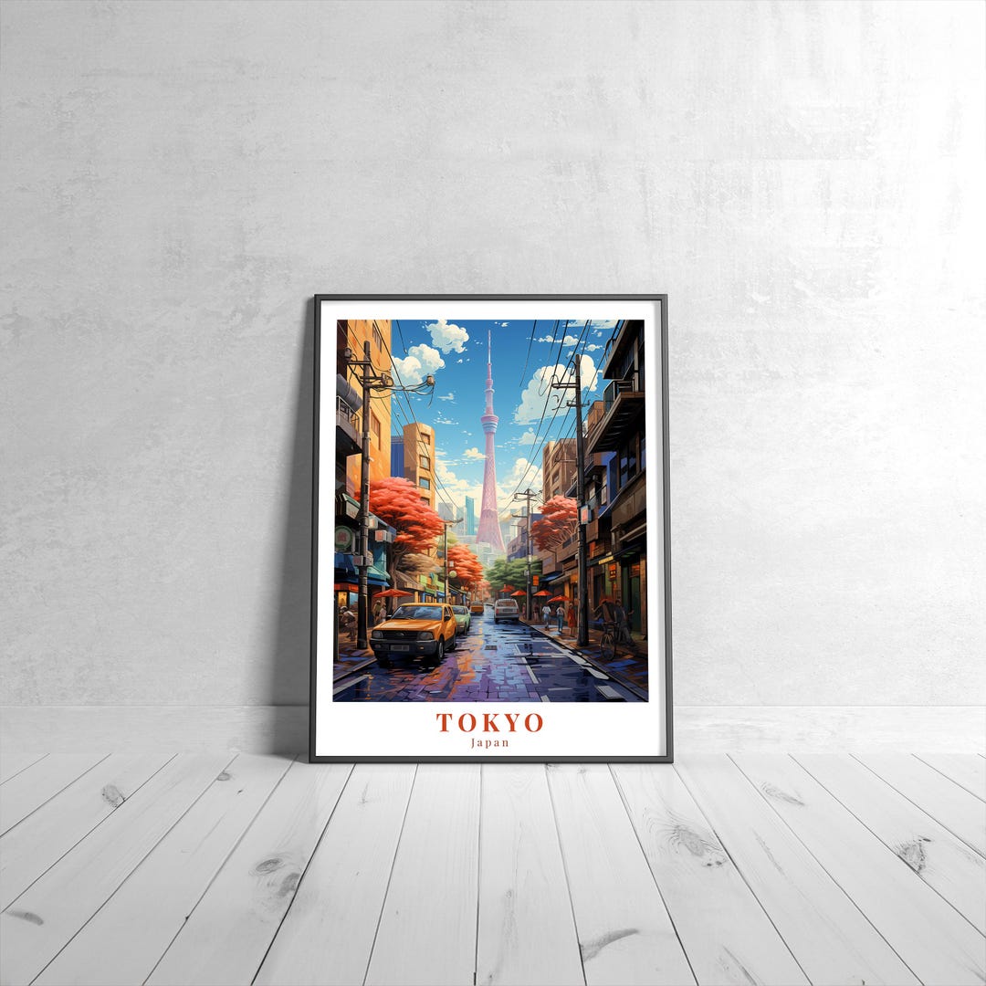 Tokyo Vintage Travel Poster Retro Japan Art Print Colorful Home Decor ...