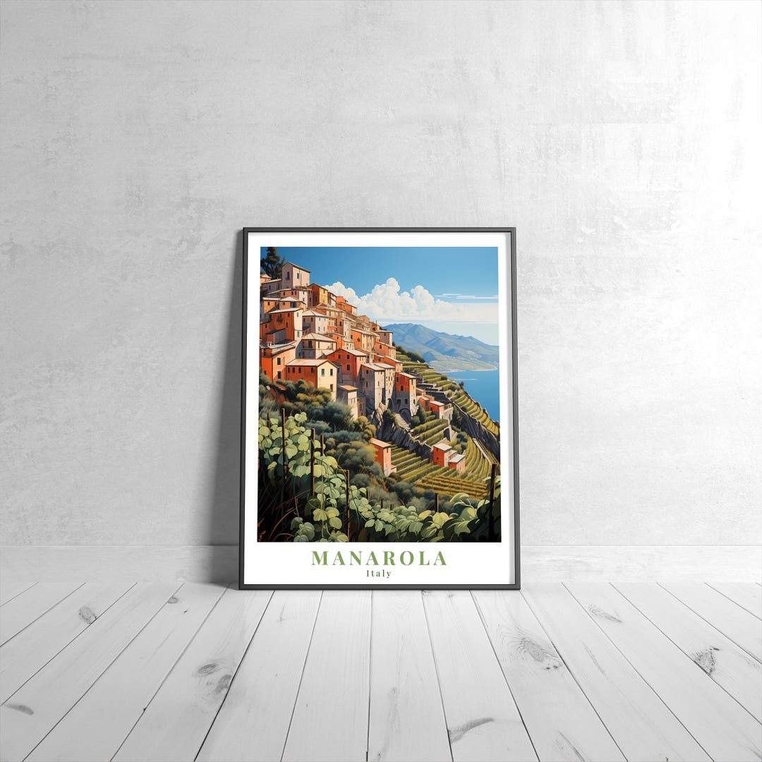 Manarola Vintage Travel Poster Retro Italy Art Print Colorful Home ...