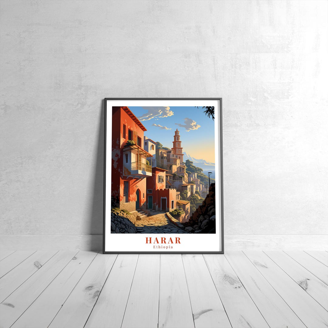 Harar Vintage Travel Poster Retro Ethiopia Art Print Colorful Home ...