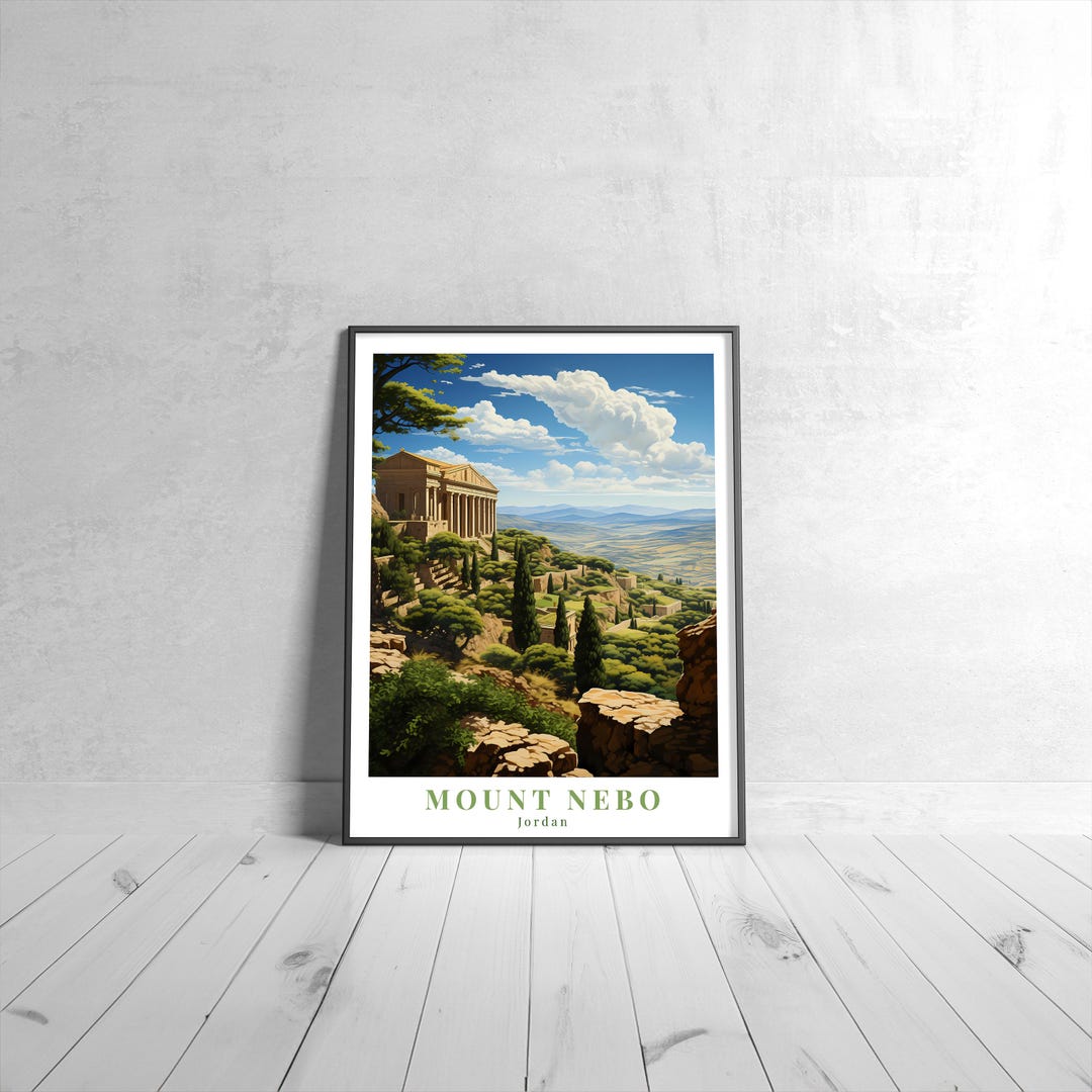 Mount Nebo Vintage Travel Poster Retro Jordan Art Print Colorful Home ...
