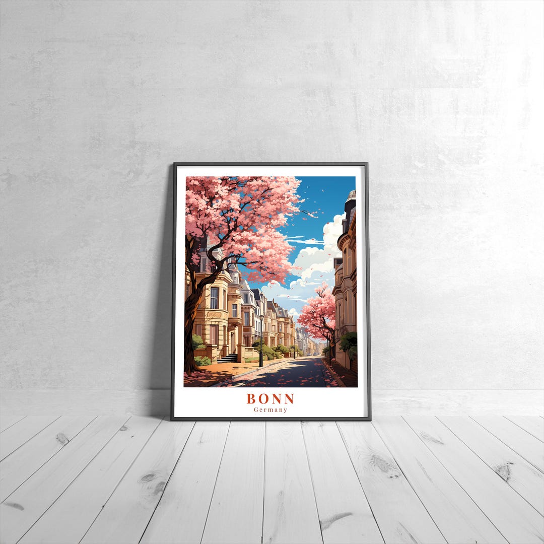 Bonn Vintage Travel Poster Retro Germany Art Print Colorful Home Decor ...