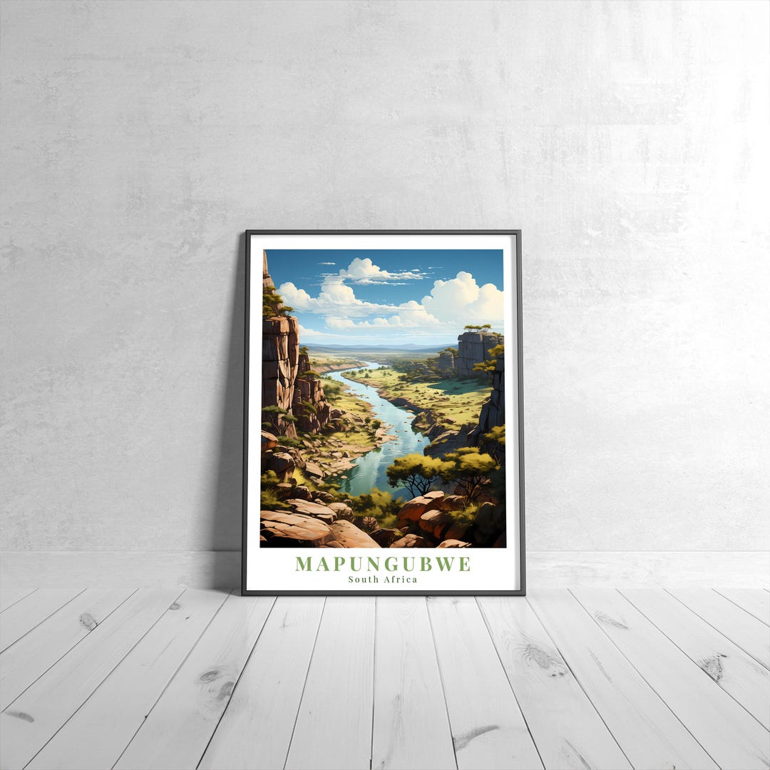 Mapungubwe Vintage Travel Poster Retro South Africa Art Print Colorful ...