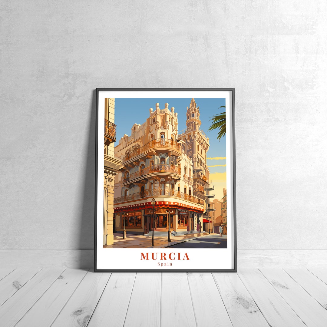 Murcia Vintage Travel Poster Retro Spain Art Print Colorful Home Decor ...
