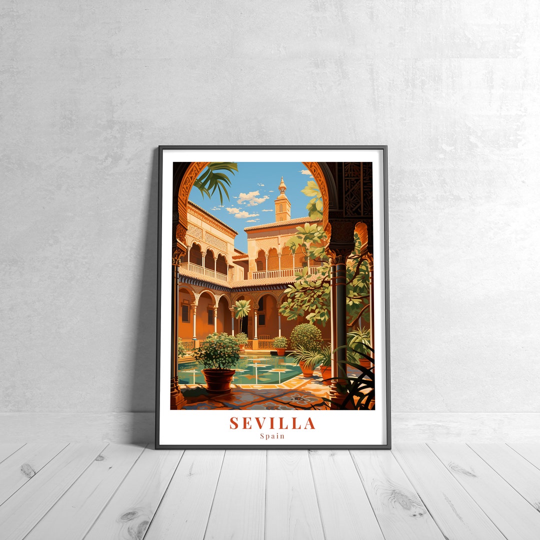 Seville Vintage Travel Poster Retro Spain Art Print Colorful Home Decor ...