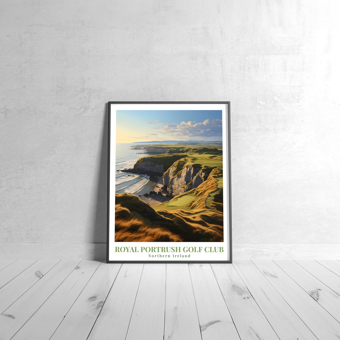 Royal Portrush Golf Club Vintage Travel Poster Retro Northern Ireland ...