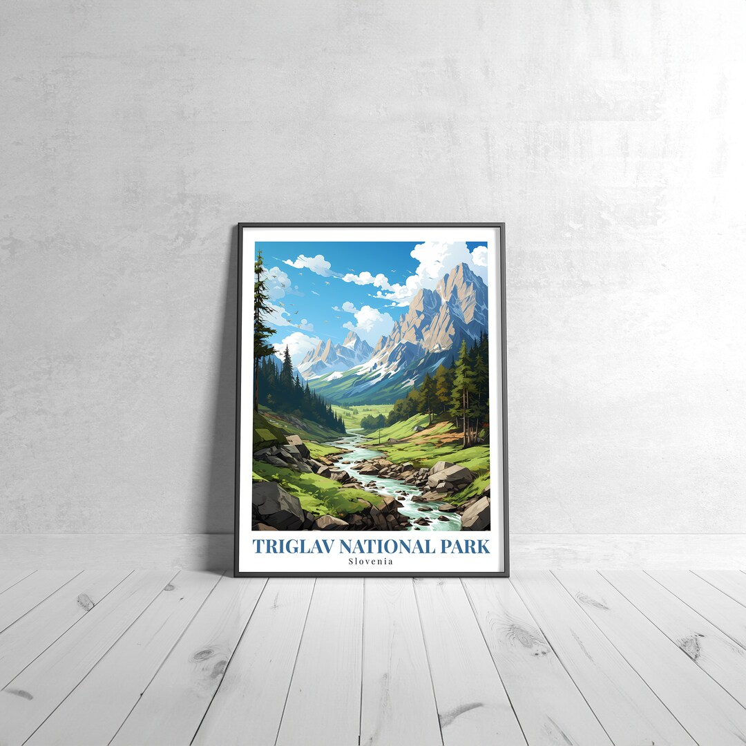 Triglav National Park Vintage Travel Poster Retro Slovenia Art Print ...