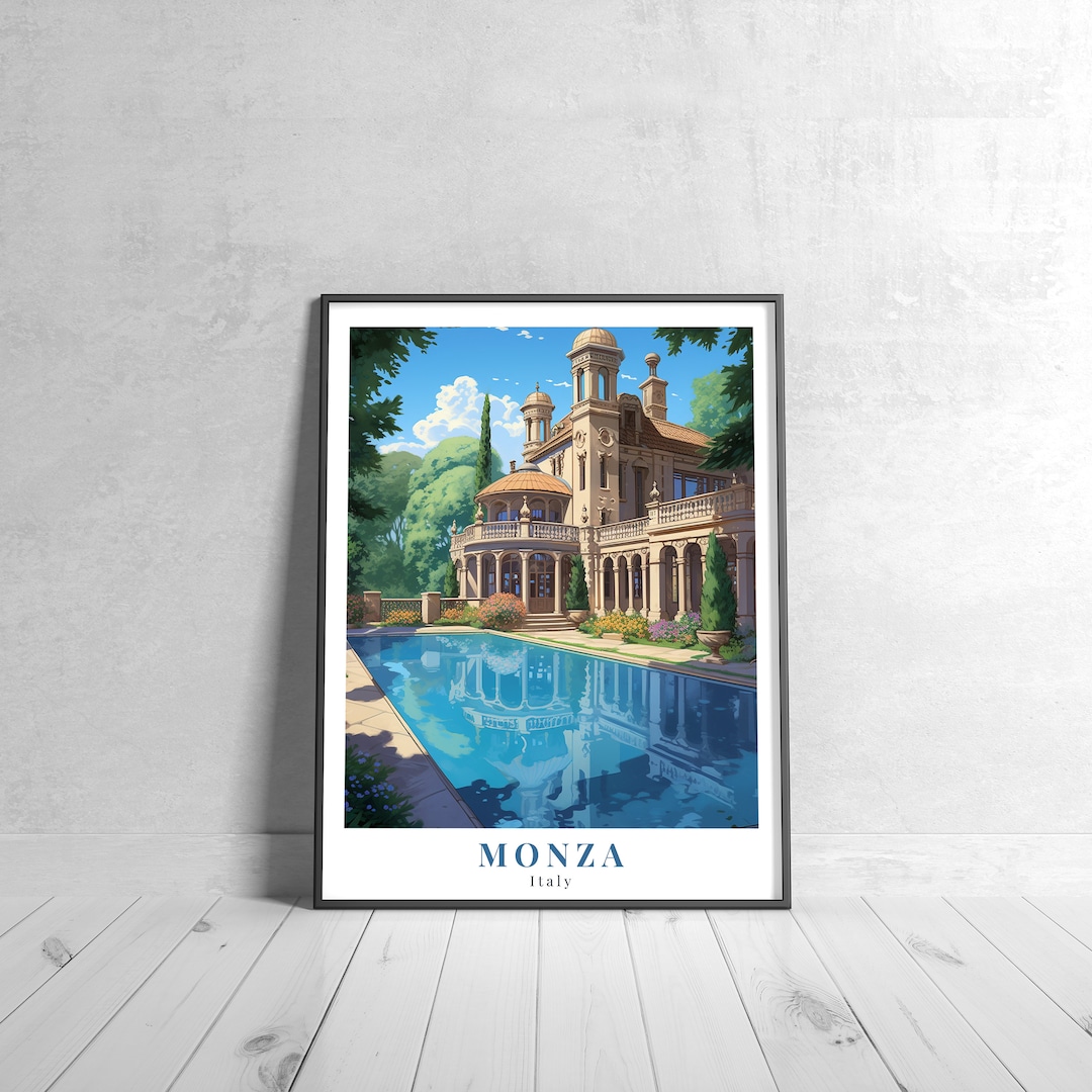 Monza Vintage Travel Poster Retro Italy Art Print Colorful Home Decor ...