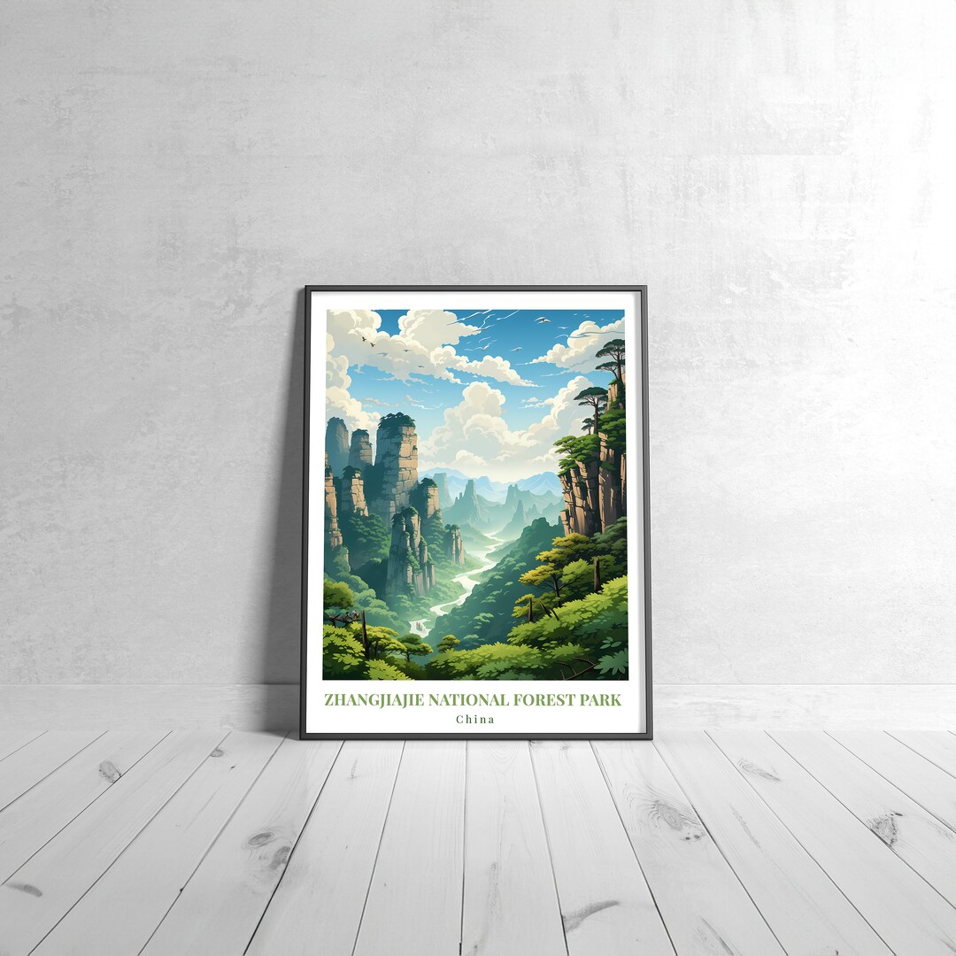 Zhangjiajie National Forest Park Vintage Travel Poster Retro China Art ...