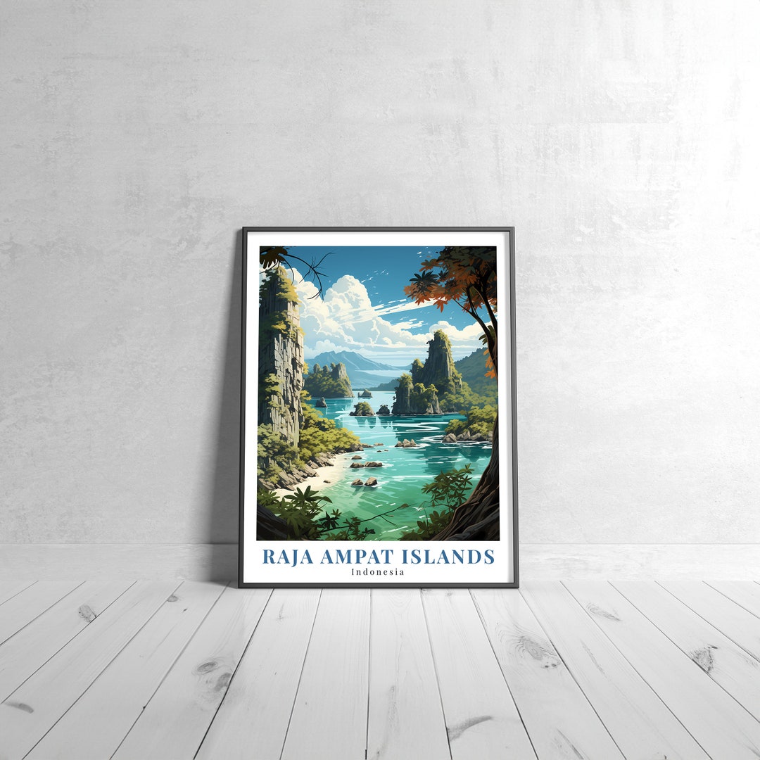 Raja Ampat Islands Vintage Travel Poster Retro Indonesia Art Print ...